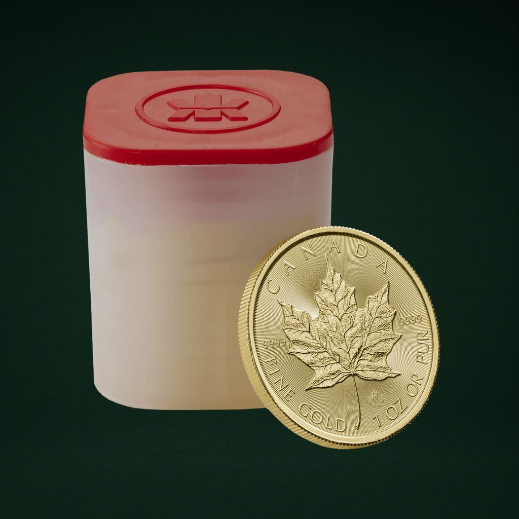 2026/25 Gold Maple Leaf 1ozt Tube med 10 stk | Goldsource