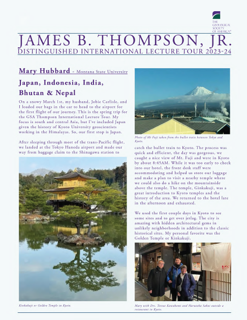 GSA James B. Thompson, Jr. Distinguished International Lectureship