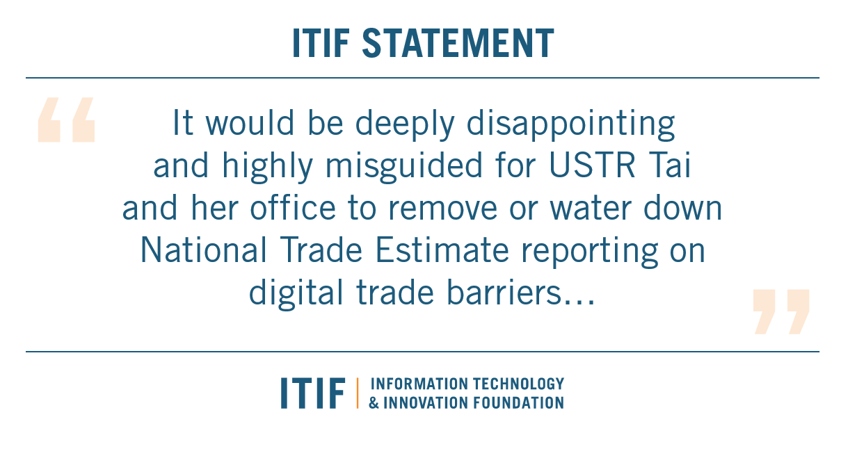 USTR “Misguided” in Scaling Back Digital Trade Barriers in the National ...