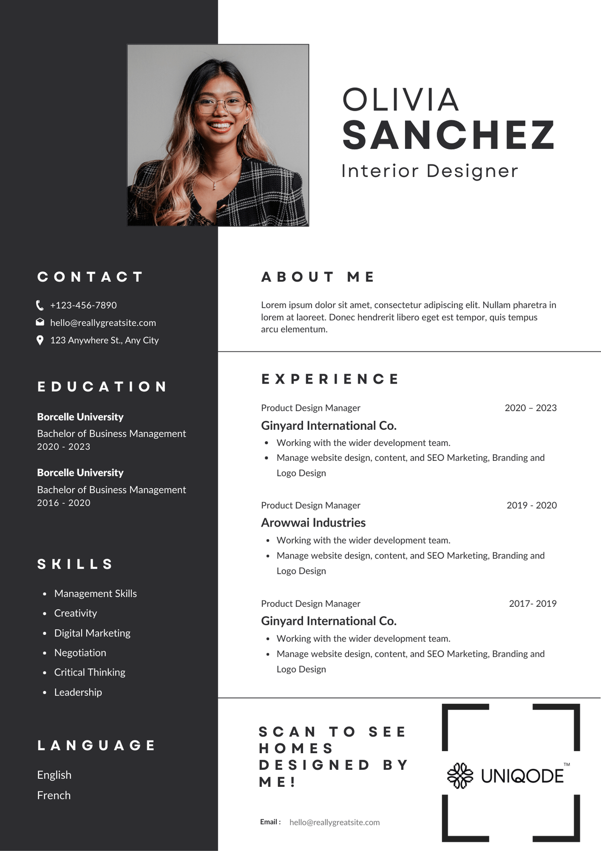 How To Make a Resume QR Code in Just 4 Steps + Free Templates | Uniqode ...