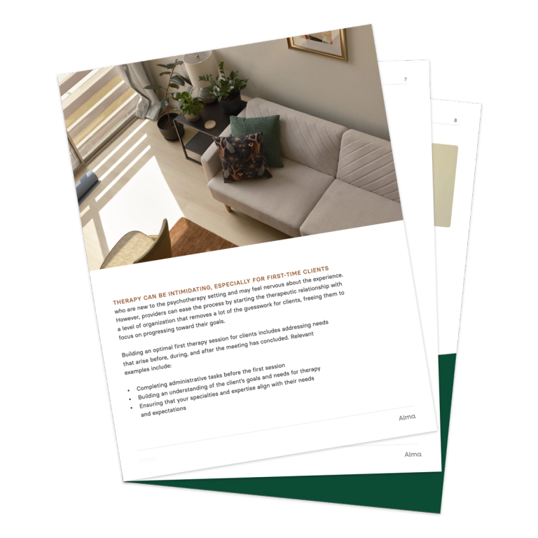The First Therapy Session: A Guide for Clinicians — Alma