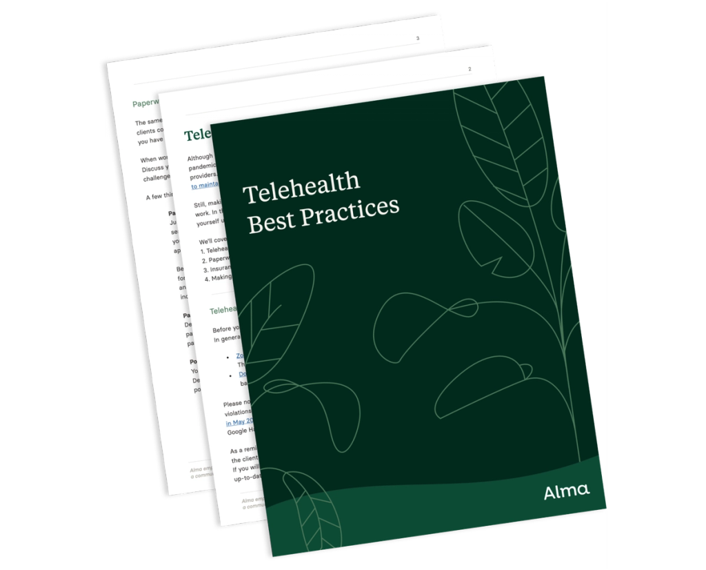 Telehealth Success Guide — Alma