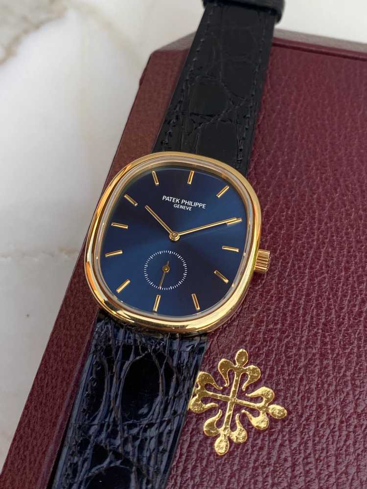 Patek Philippe Golden Ellipse 3978J Blue 1992 with original box and papers