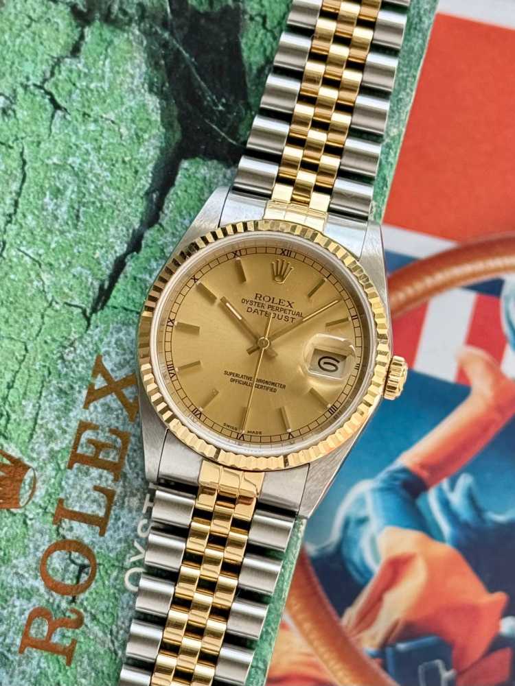 Featured image for Rolex Datejust 16233 Gold 2002 with original box and ...