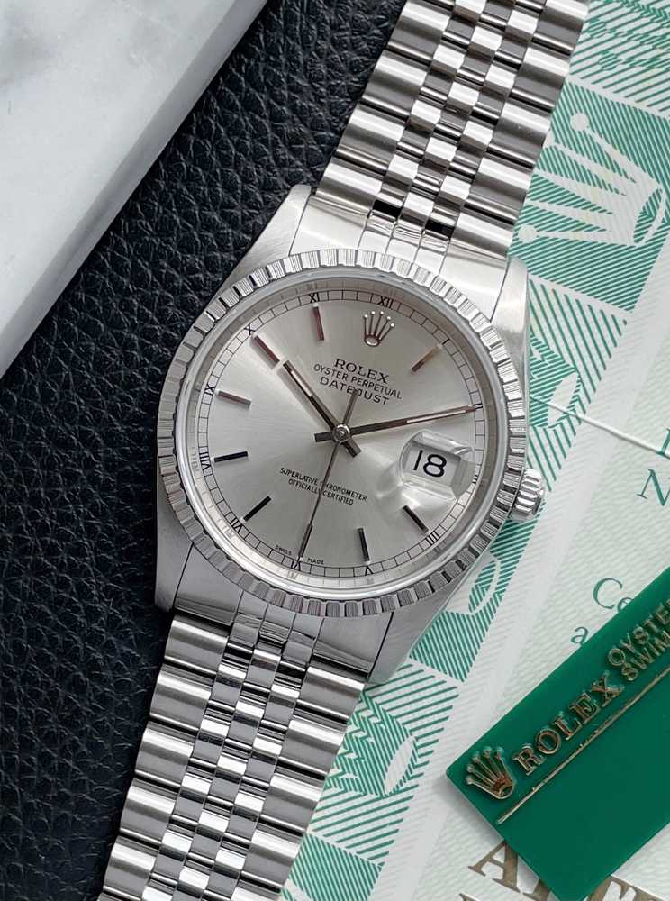 Rolex Datejust ref. 16220 Silver Dial 16220 Silver 1991 with original ...