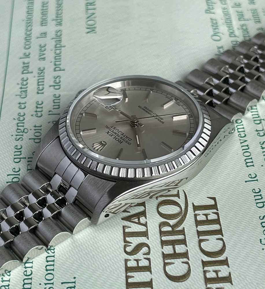 Rolex Datejust ref. 16220 Silver Dial 16220 Silver 1991 with original ...