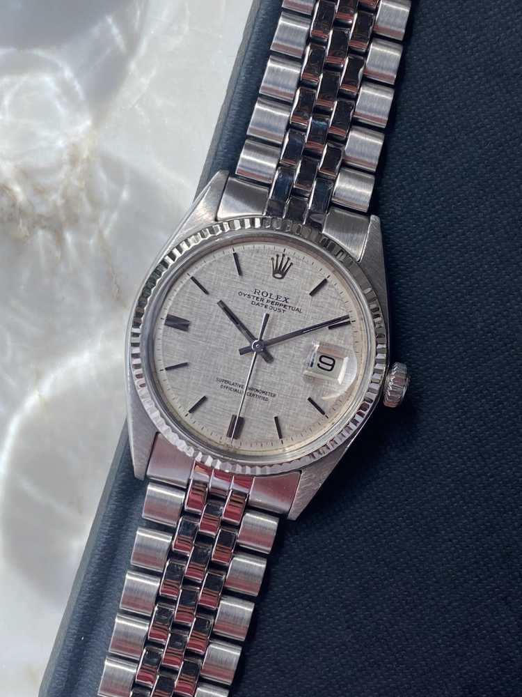 Rolex Datejust "linen no lume" 1601 Silver Linen 1973