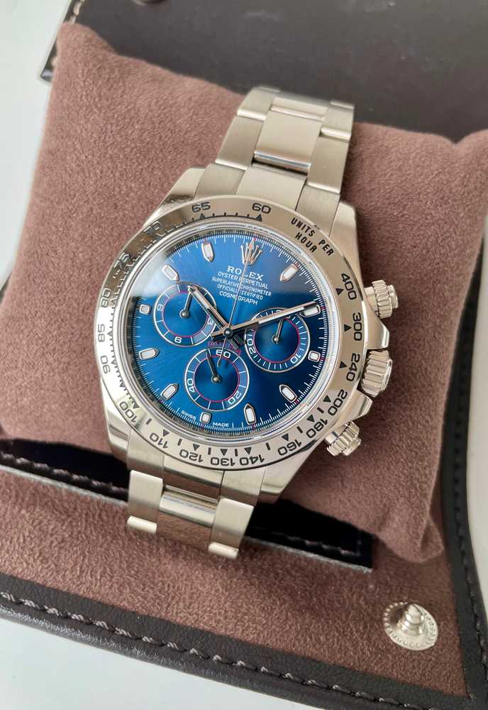 Rolex Daytona White Gold Blue Dial 116509 Blue 2018 with original box ...