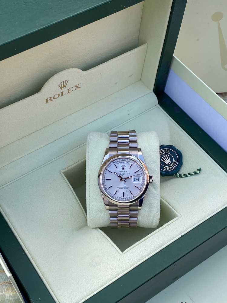 Rolex Day-Date 118209 Silver 2008 with original box