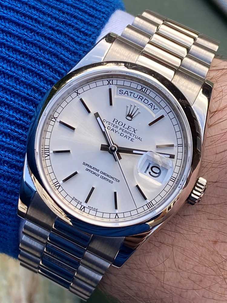 Rolex Day-Date 118209 Silver 2008 with original box