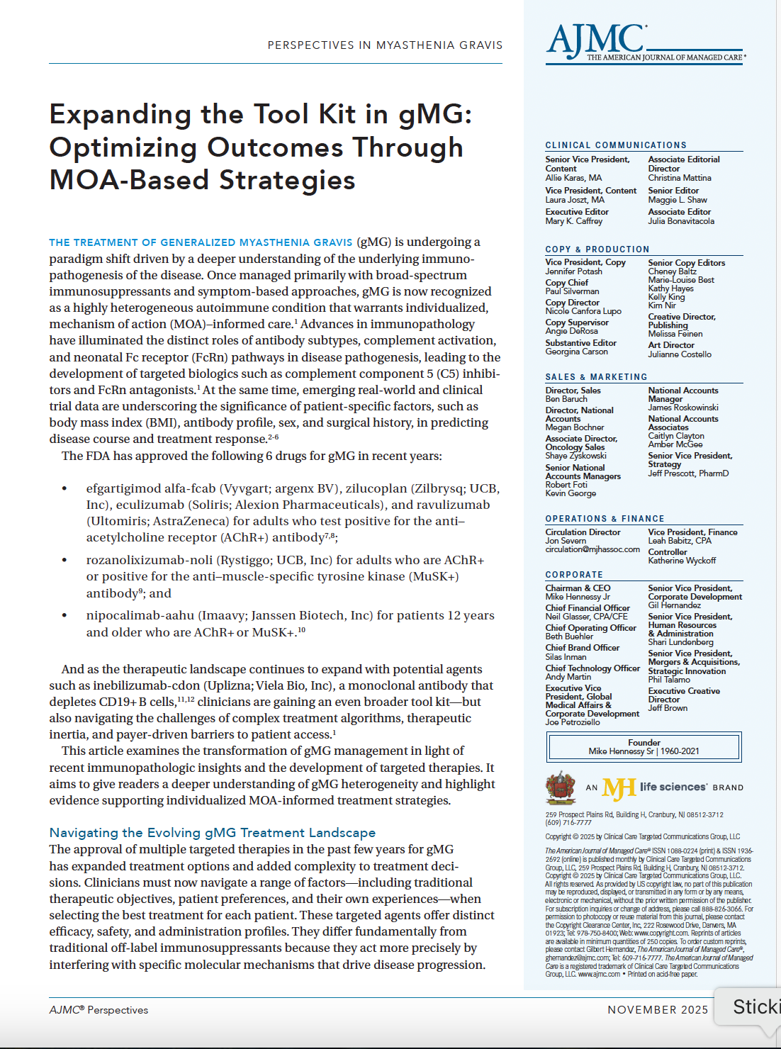 Expanding the Tool Kit in gMG: Optimizing Outcomes Through MOA-Based ...