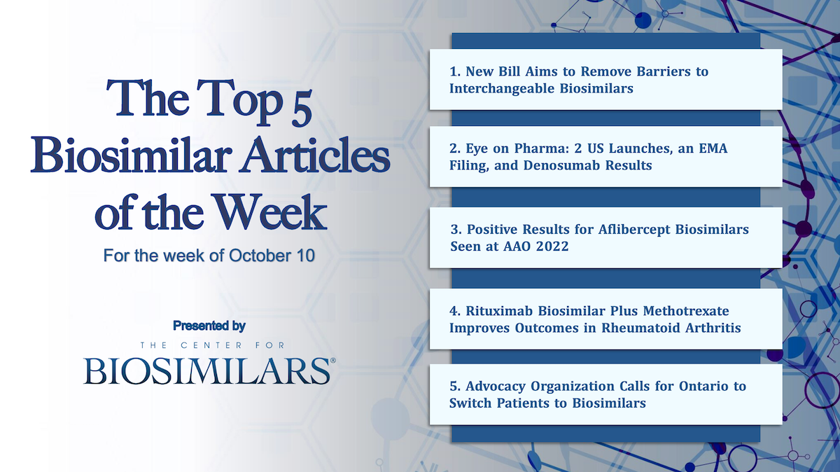 The Top 5 Biosimilar Articles for the Week of October 10