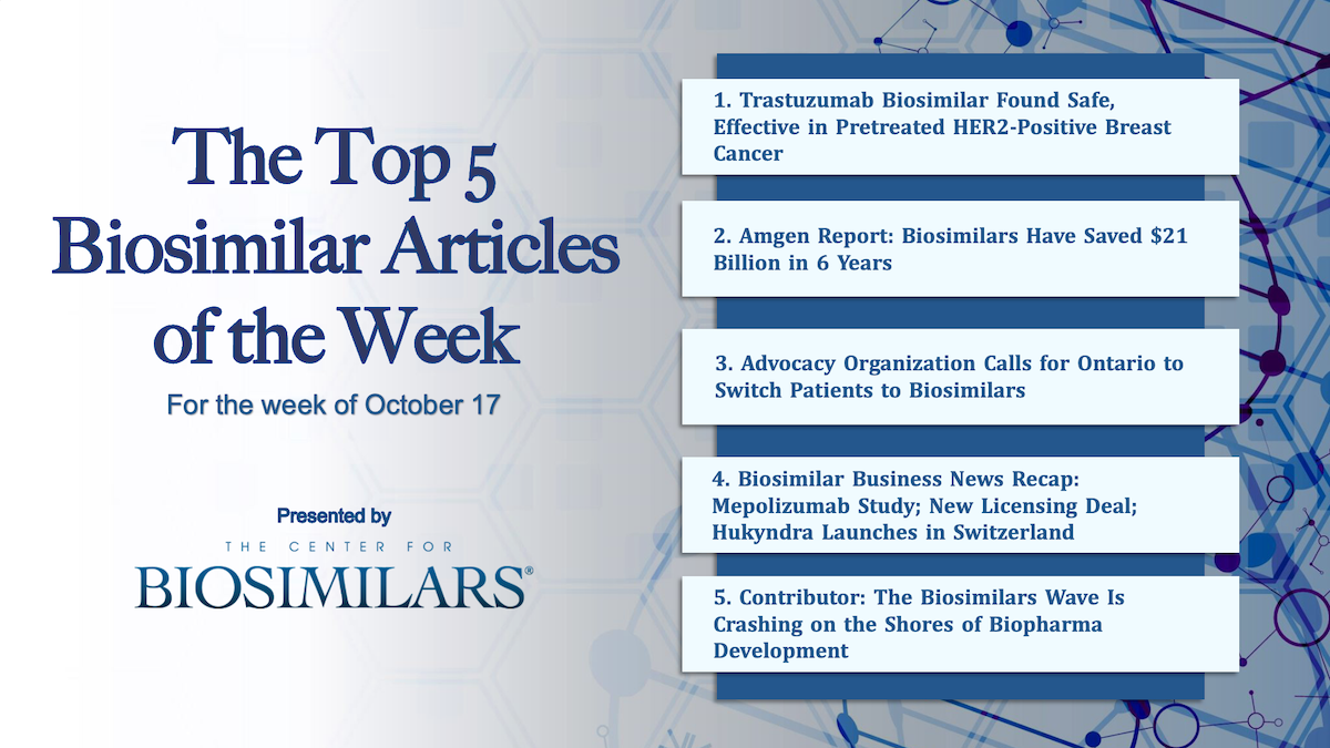 The Top 5 Biosimilar Articles for the Week of October 17
