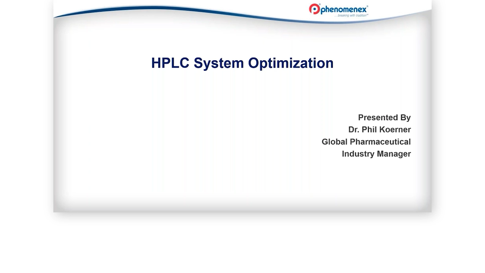Hplc System Optimization