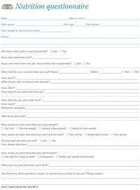 Client handout: Nutrition questionnaire | dvm360