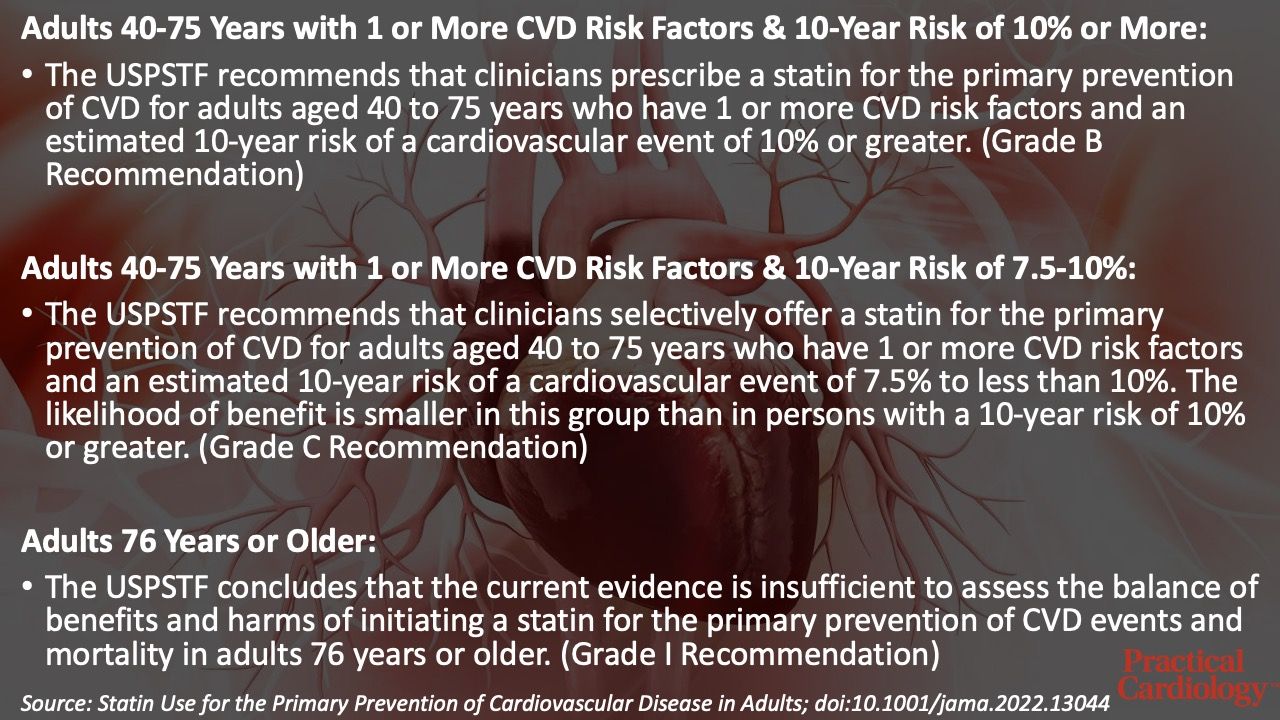 Uspstf Reaffirms Endorsement For Statin Use In Primary Prevention Settings
