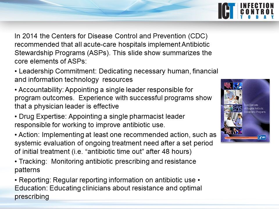 Slide Show: Core Elements of Hospital Antibiotic Stewardship Programs ...