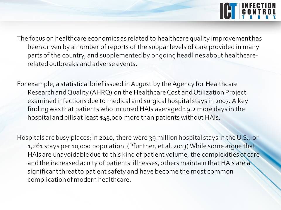 Slide Show: Economics of HAI Prevention | Infection Control Today