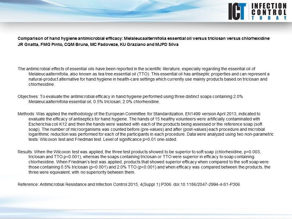 Slide Show: ICPIC 2015: Hand Hygiene Abstracts