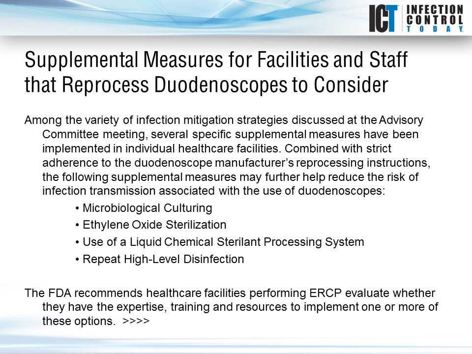 Slide Show: Supplemental Measures to Enhance Duodenoscope Reprocessing