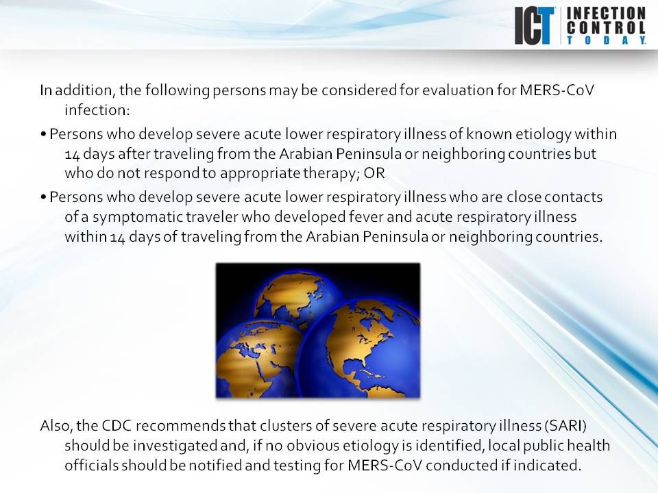 Slide Show: Updated MERS-CoV Guidelines