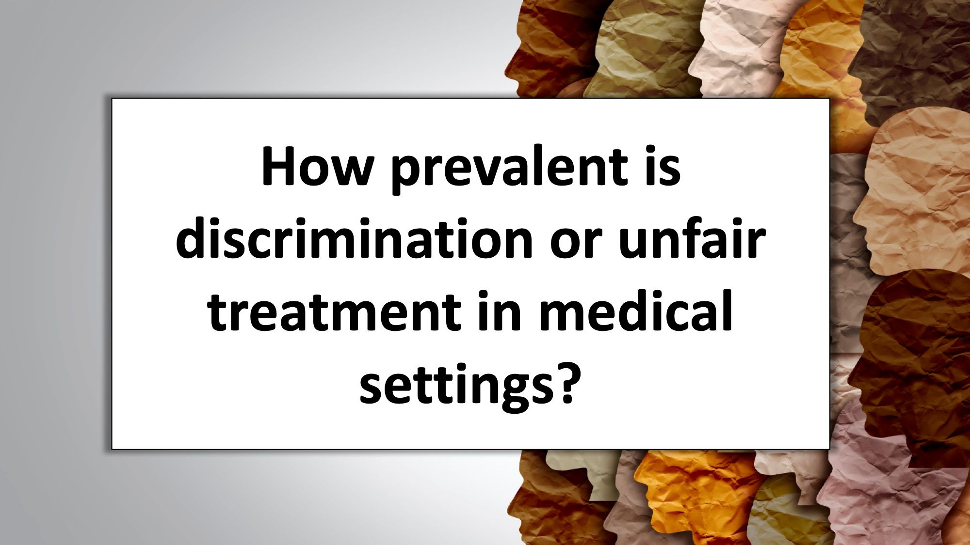 How prevalent is discrimination or unfair treatment in medical settings?
