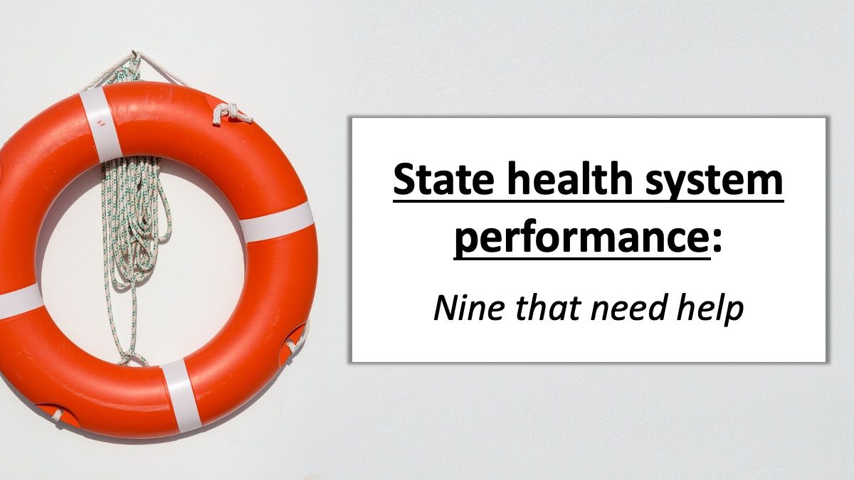 State health system performance: Nine that need help