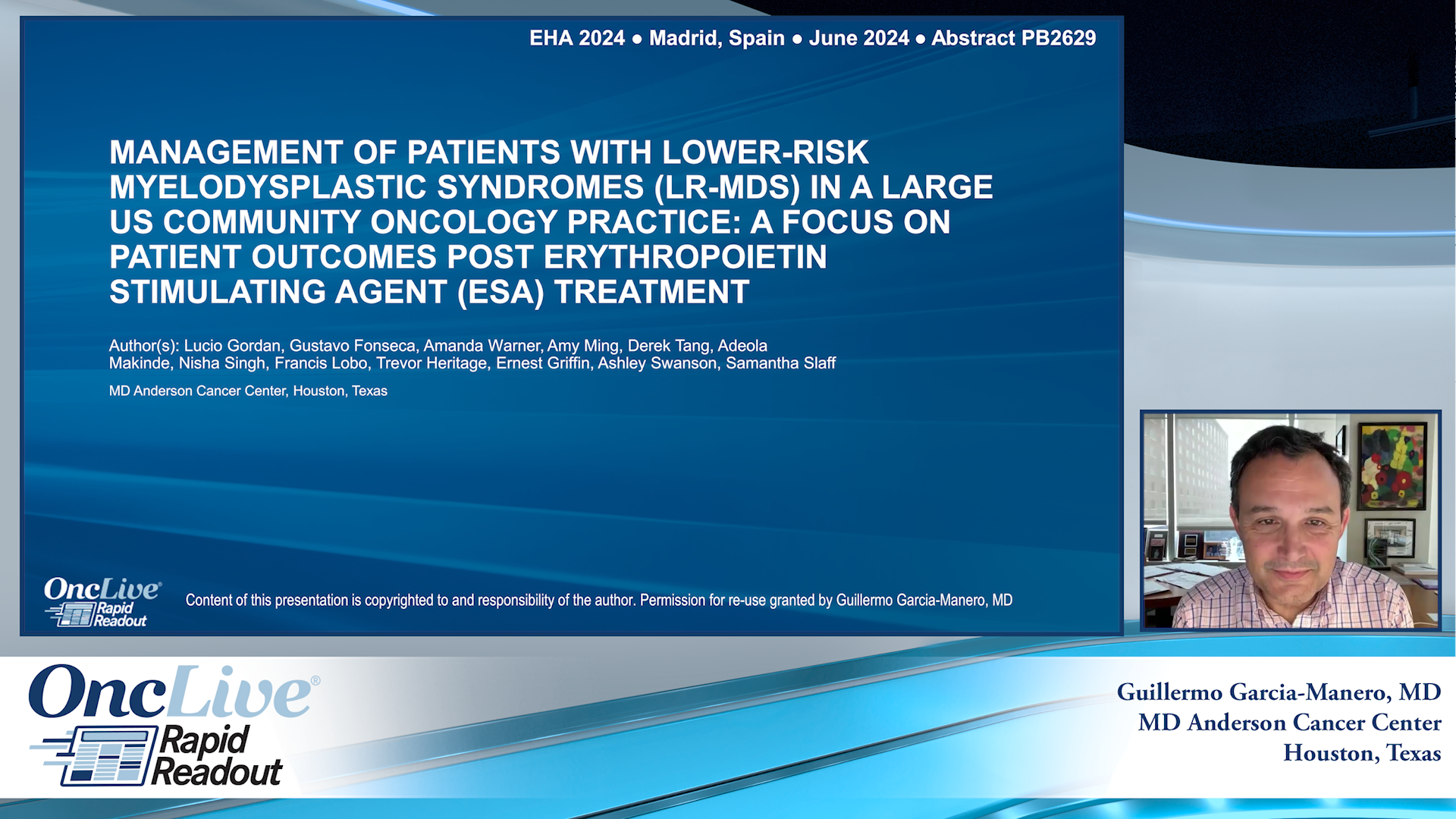 Management of Patients With Lower-Risk Myelodysplastic Syndromes (LR ...