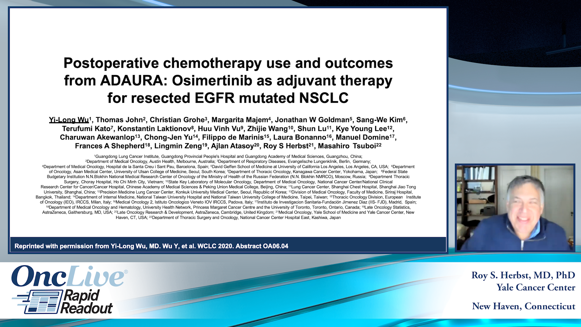 Rapid Readouts: Postoperative Chemotherapy Use and Outcomes from ADAURA