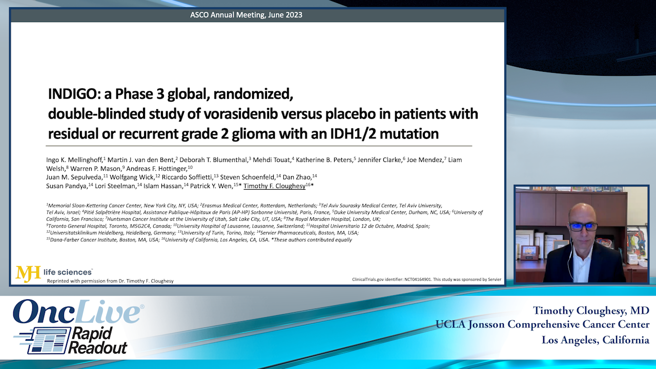 INDIGO: A Phase 3 Global, Randomized, Double-Blinded Study of Vorasidenib vs Placebo in Patients ...