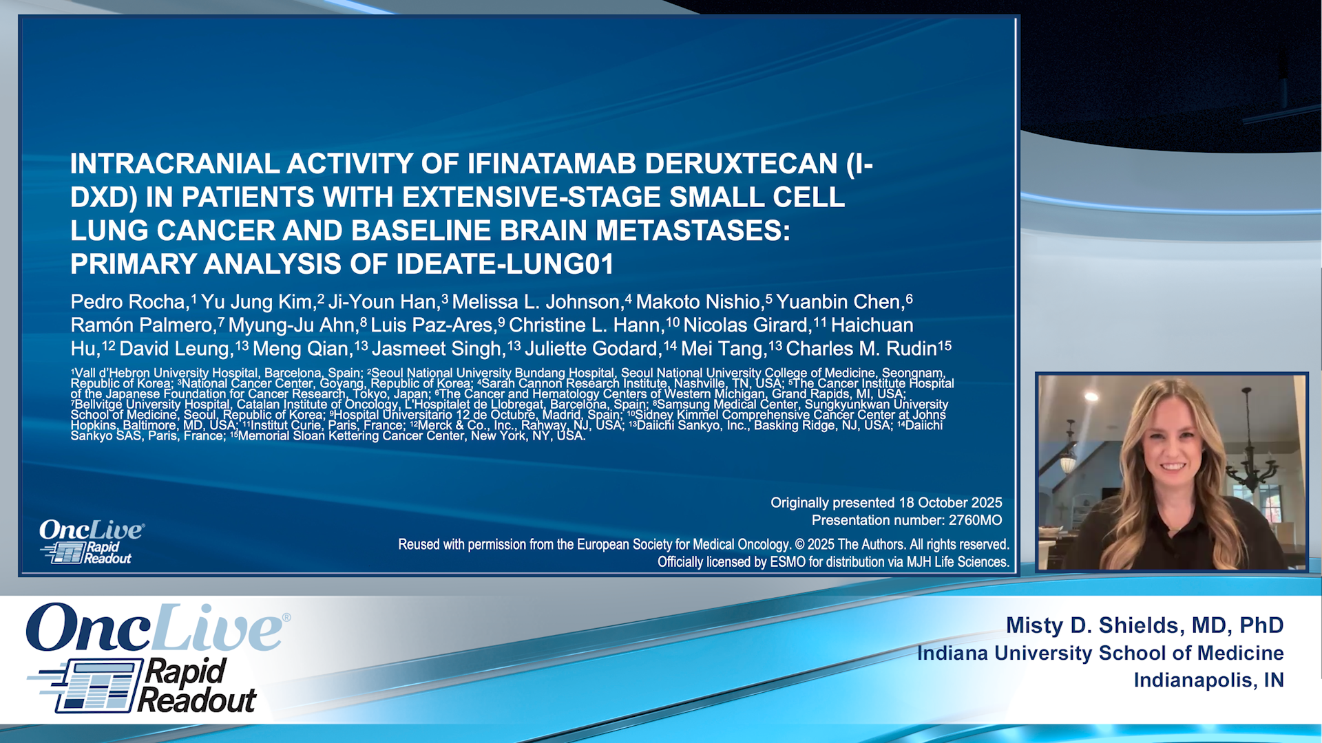 Intracranial activity of ifinatamab deruxtecan (I-DXd) in patients with extensive-stage small ...