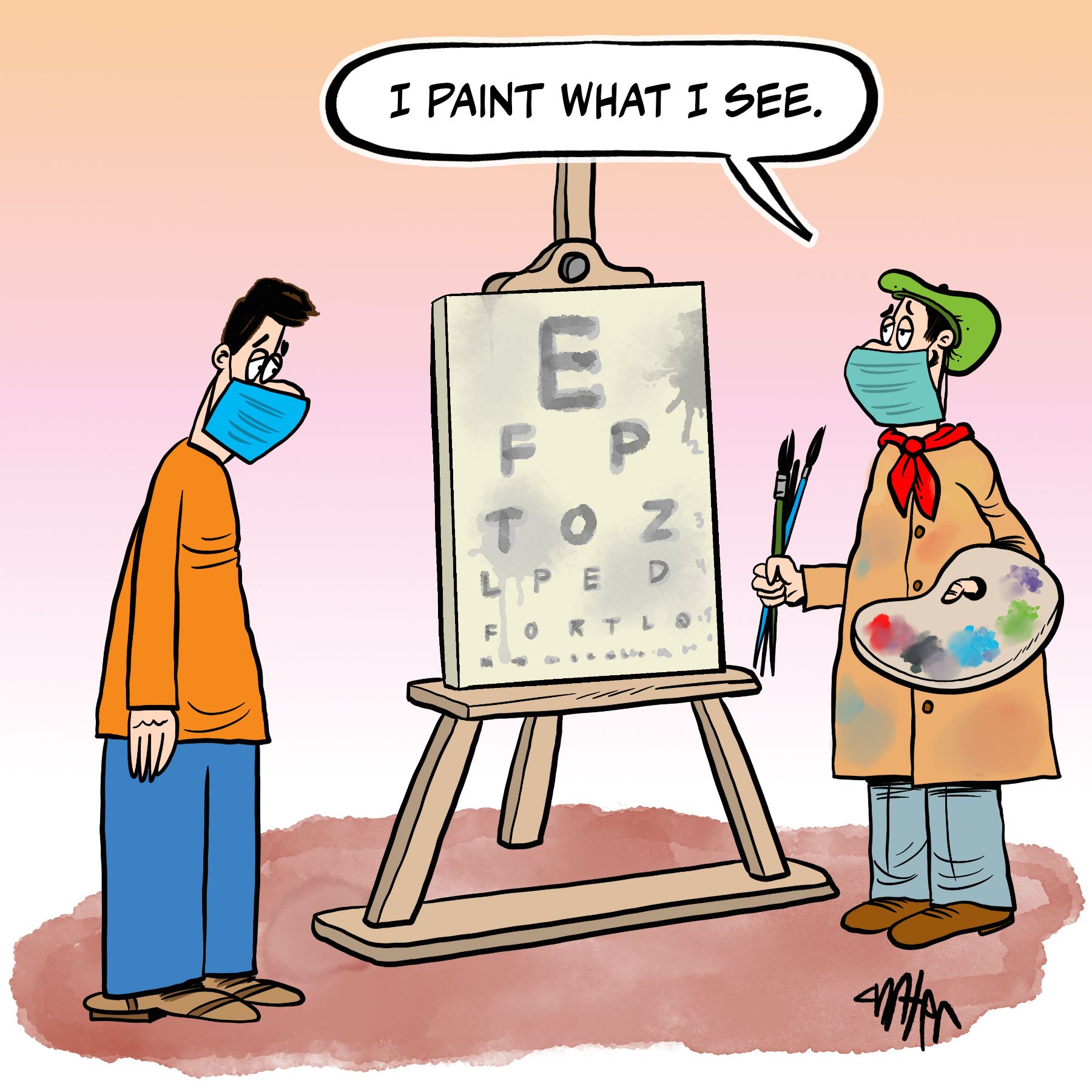 Optic relief: Eye chart artist | Optometry Times - Clinical News ...