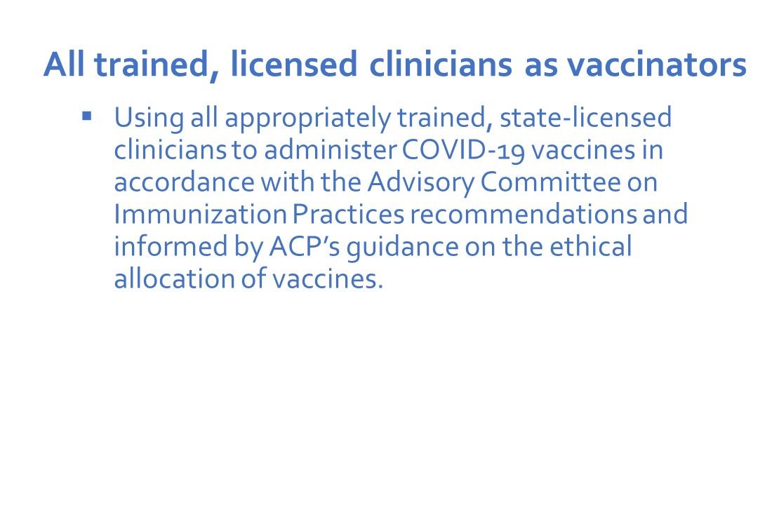 ACP Recommendations on COVID-19 Vaccine Deployment