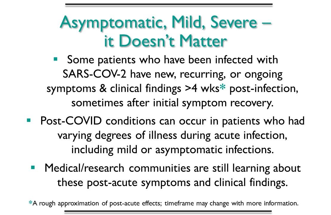 Post-COVID Conditions: What the CDC Wants you to Know