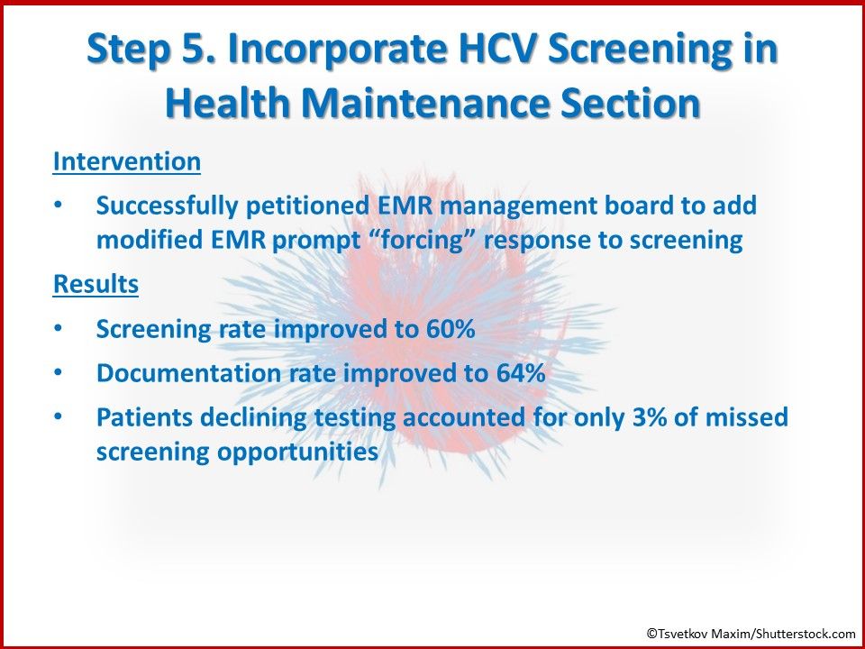 How to Improve HCV Screening Rates: A 6-Step QI Experience