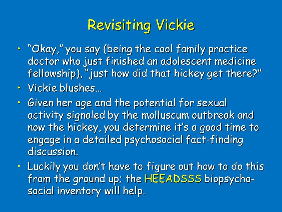 The HEEADSSS Psychosocial Inventory