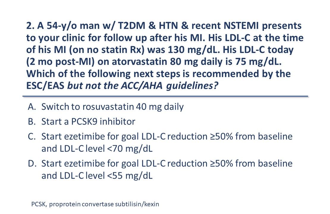 Aha Acc And Esc Eas Lipid Guidelines Compare And Contrast Quiz Patient