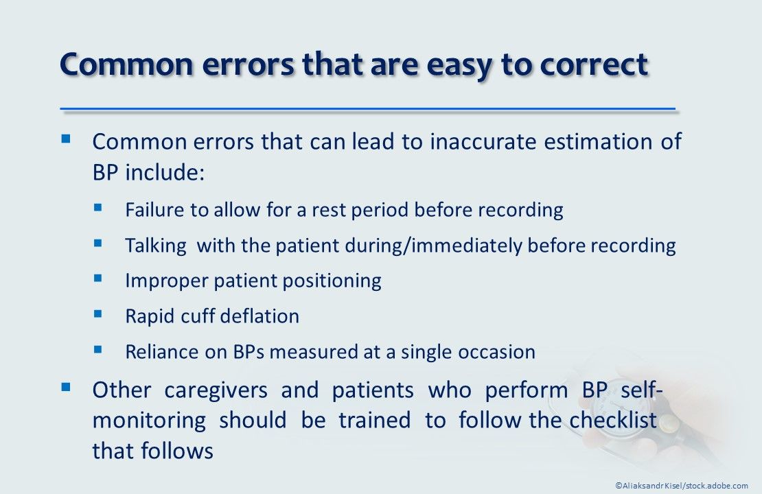 Errrors in blood pressure management can be reduced by following guidelines