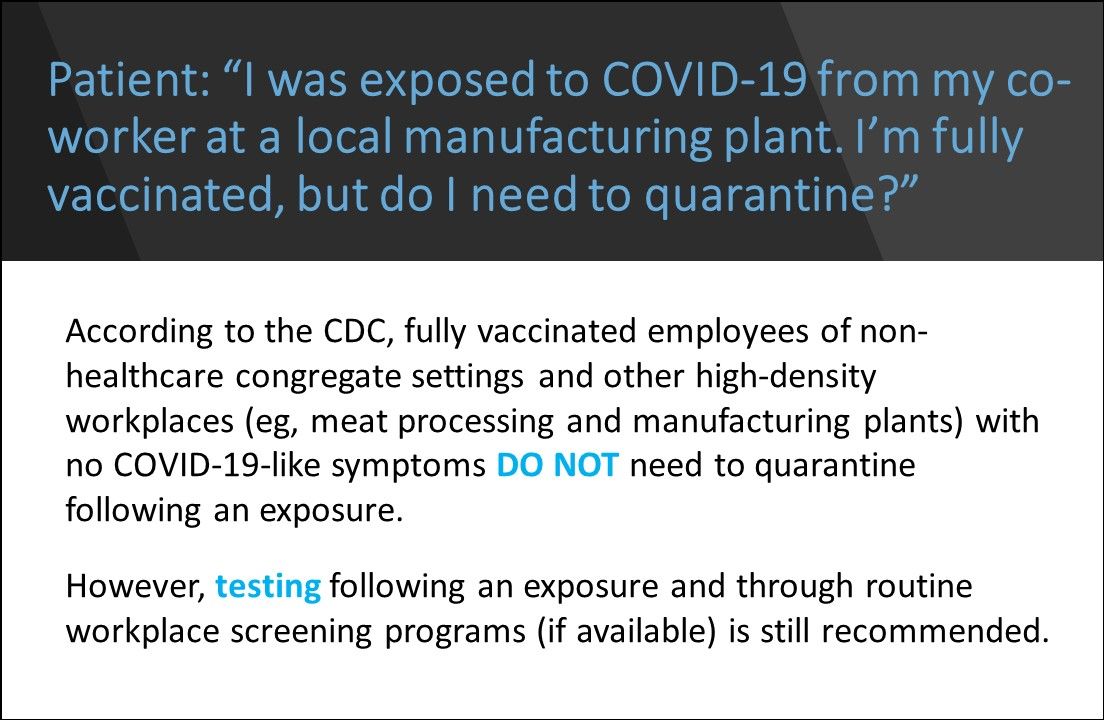 CDC Guidance for Fully Vaccinated Persons: Part 2
