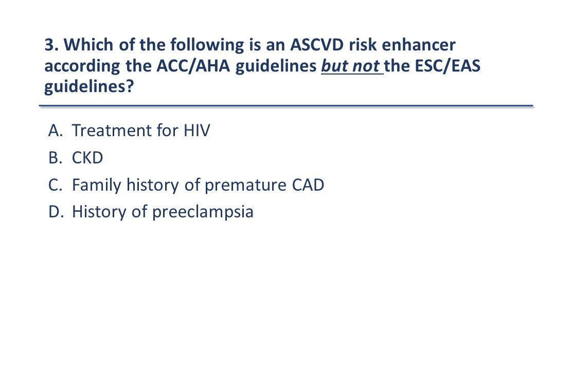 AHA/ACC & ESC/EAS Lipid Guidelines: Compare & Contrast Quiz | Patient ...