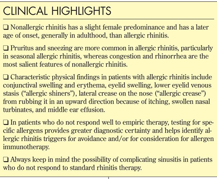Allergic Rhinitis: Update on Diagnosis | Patient Care