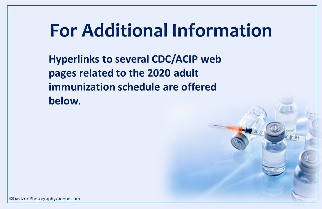 ACIP: Key 2020 Updates to the Adult Immunization Schedule