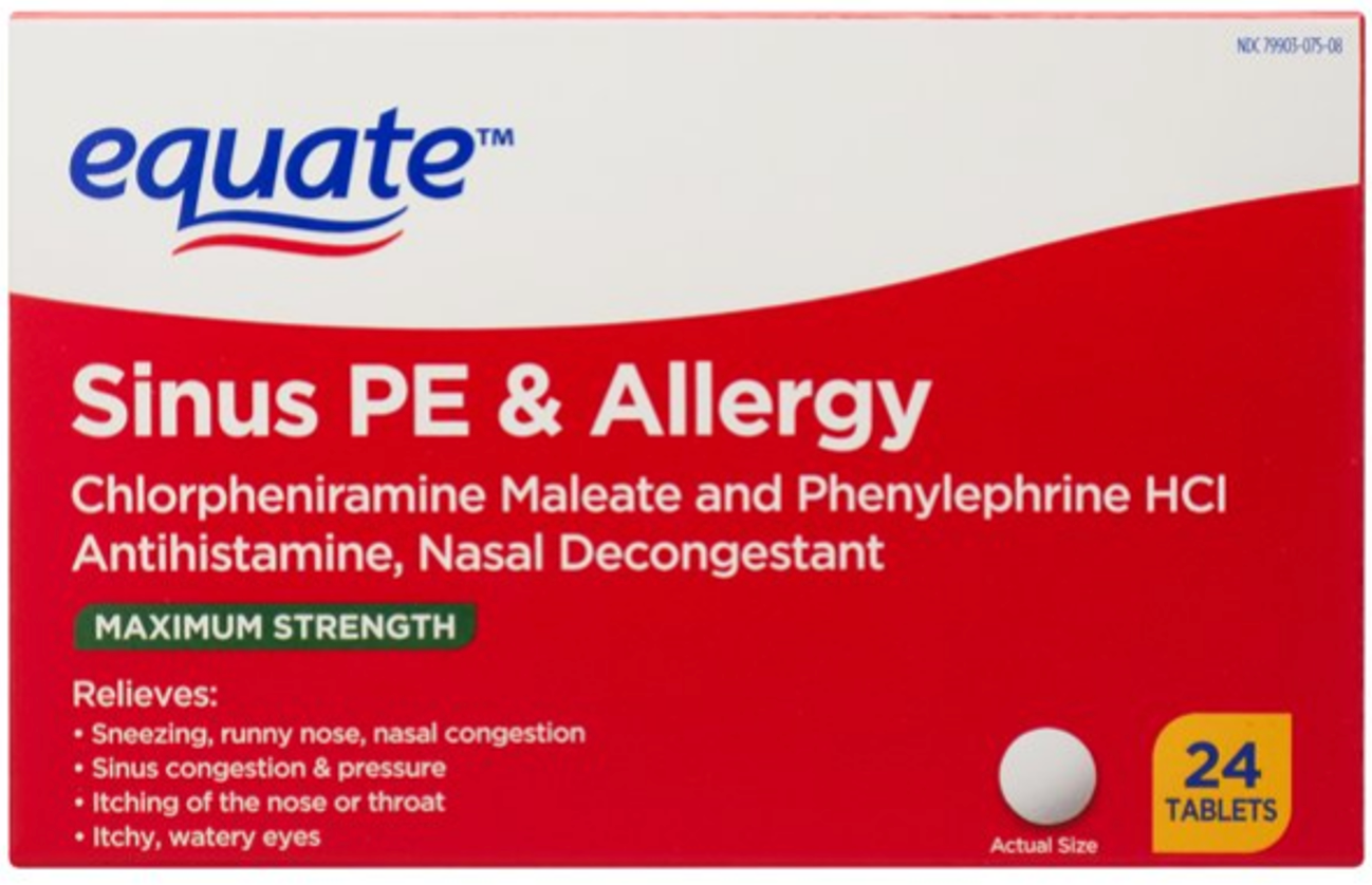 Daily Otc Pearl Equate Sinus Pe And Allergy