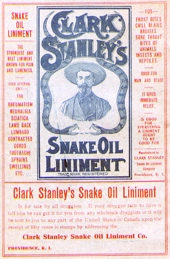 TIL that snake oil as medicine started in ancient Chinese medicine. The ...