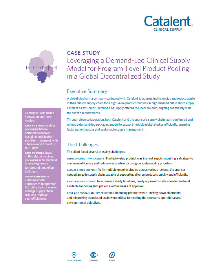 Demand-Led Clinical Supply Model for Program-level Product Pooling in ...