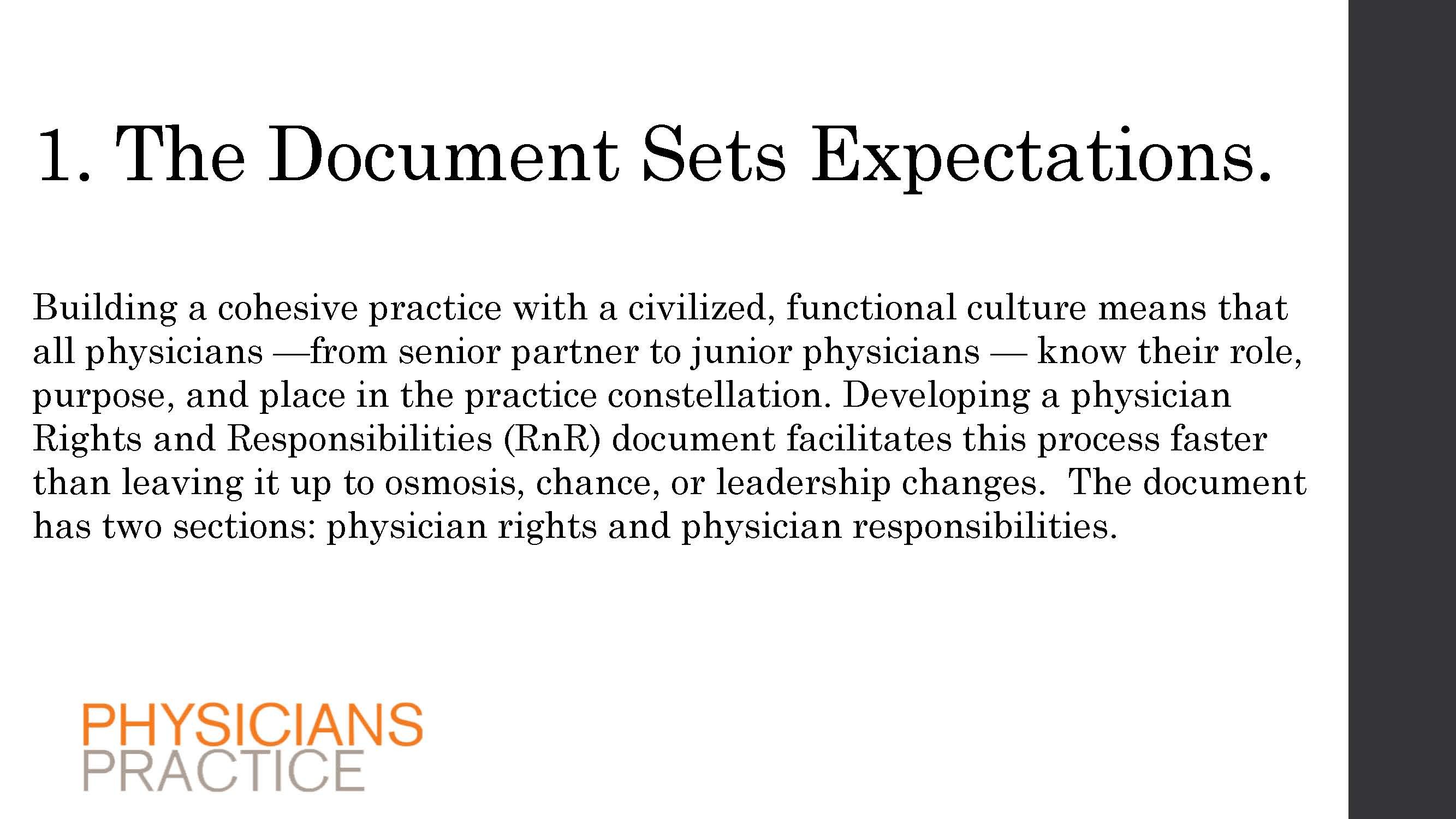 4 Reasons for a Physician Rights & Responsibilities Document