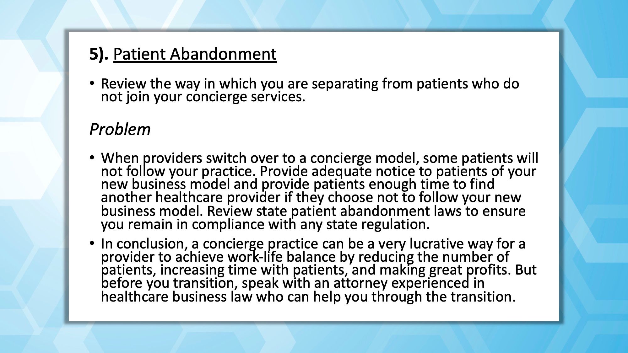 5 Tips for starting a concierge practice