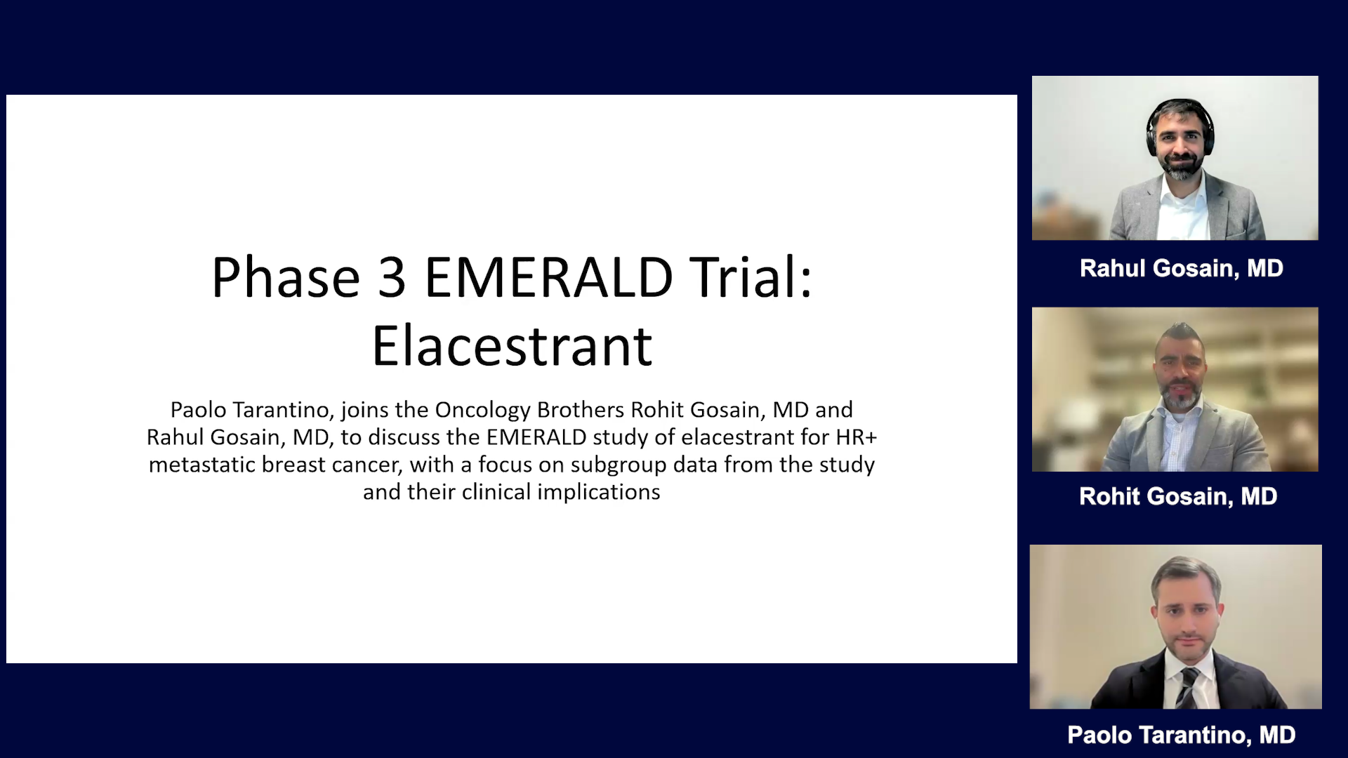 EMERALD subgroup analysis: Elacestrant in endocrine-sensitive disease ...