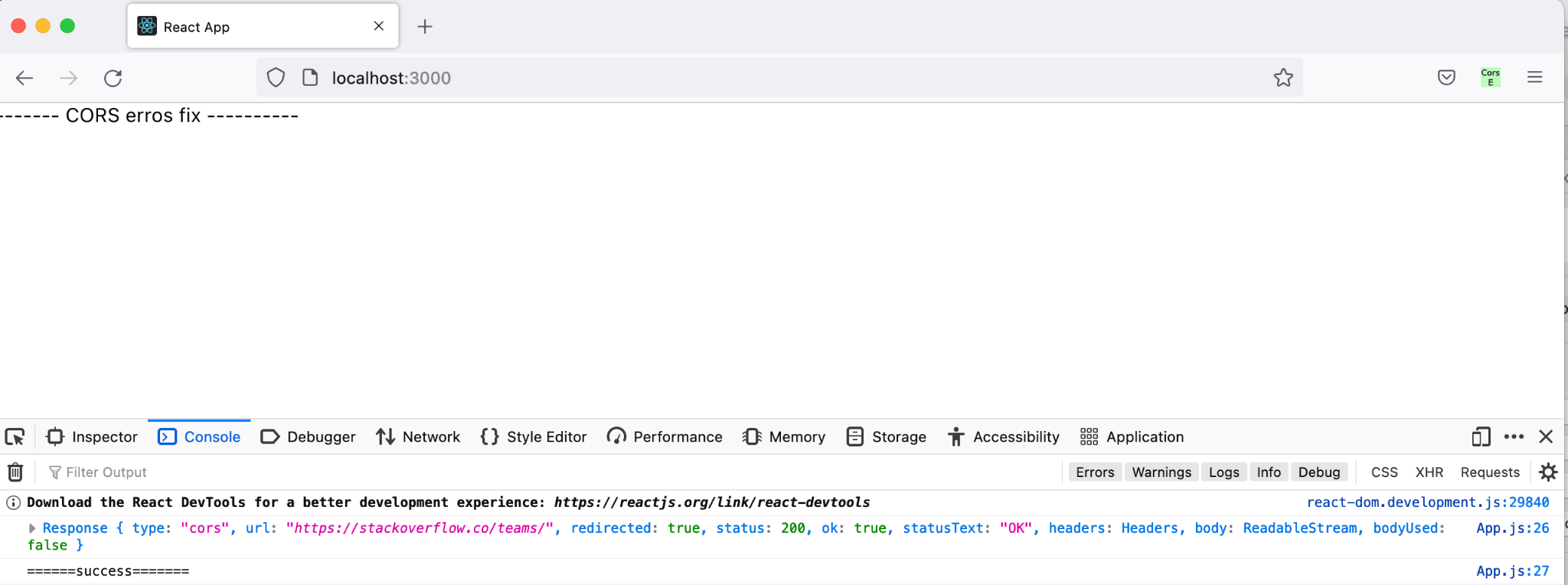 ShareChat Blog - Bypassing CORS errors in development ShareChat Blog - Bypassing CORS errors in development