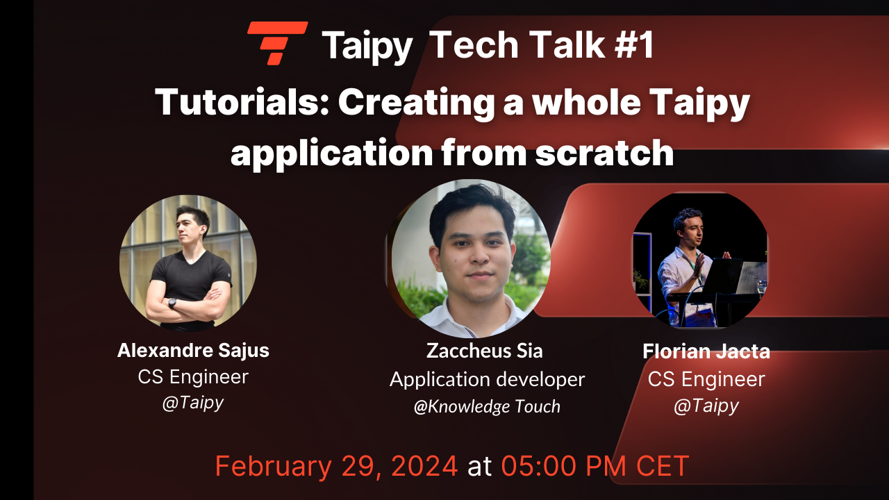 [Taipy Tech Talk #1] Build a Full Python App from Scratch – Replay Available Now!